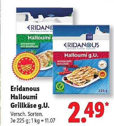 Eridanous Halloumi Grillkäse G.u. Angebot bei Lidl - ProspektGuru.de