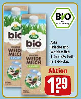 Arla Frische Bio Weidemilch Angebot bei REWE