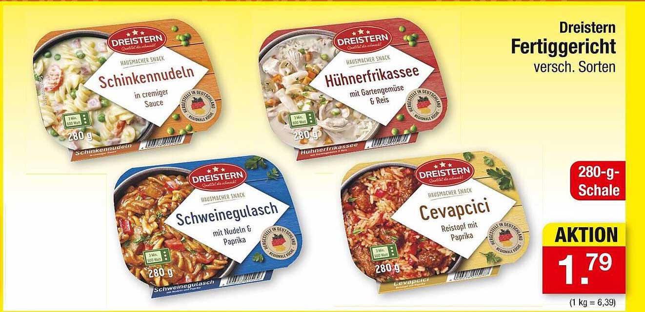 Dreistern Fertiggericht Versch. Sorten Angebot bei Zimmermann