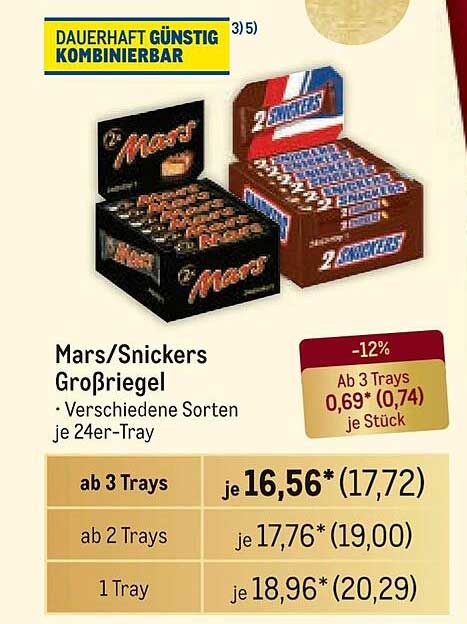 Mars/Snickers Großriegel Angebot bei METRO