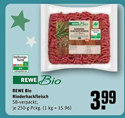 Rewe Bio Rinderhackfleisch Angebot bei REWE