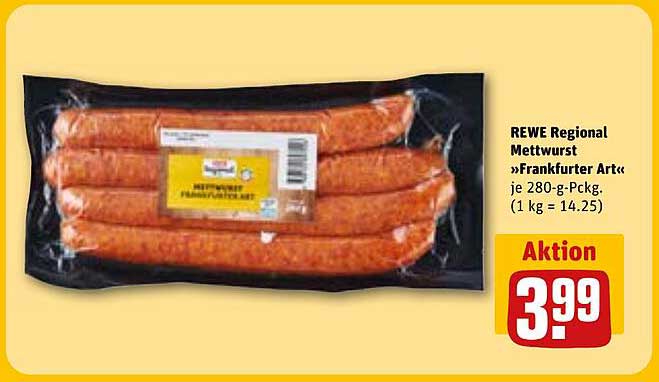 Rewe Regional Mettwurst »Frankfurter Art« Angebot bei REWE ...