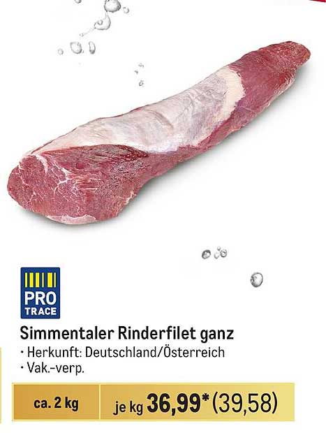 Simmentaler Rinderfilet Ganz Angebot bei METRO