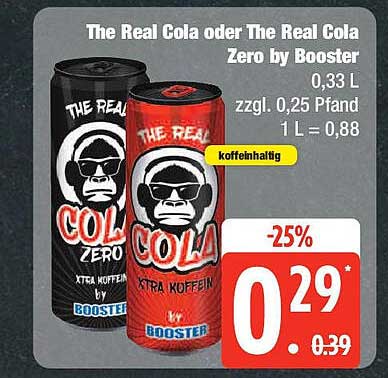 The Real Cola Oder The Real Cola Zero By Booster Angebot bei Edeka