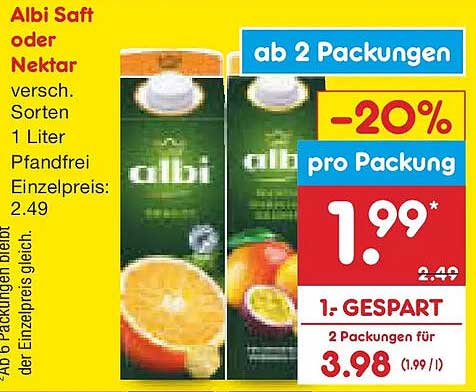 Elegantes Albi Saft Angebot Bild