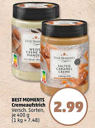 Best Moments Cremeaufstrich: Weiße Creme Mit Mandeln Und Salted Caramel ...