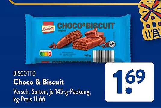 Biscotto Choco & Biscuit 145 G Angebot bei Aldi Süd - ProspektGuru.de