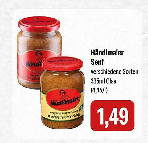 Händlmaier Senf Verschiedene Sorten 335Ml Glas Angebot bei Feneberg ...
