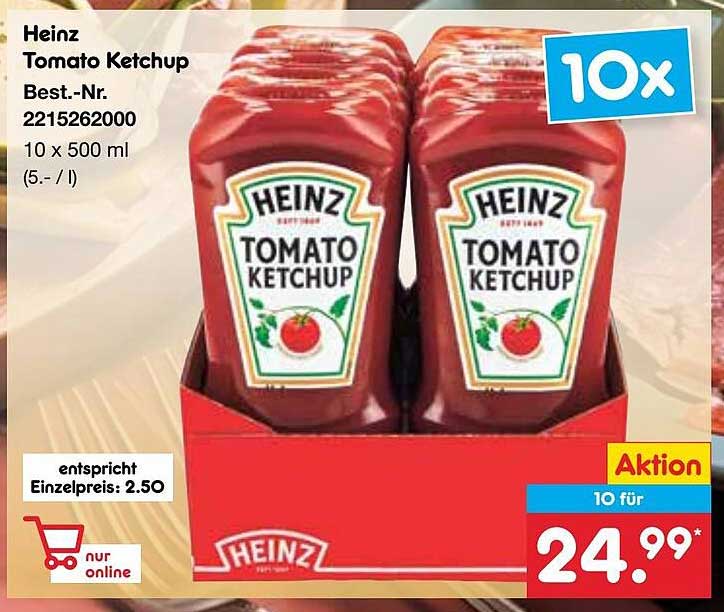 Heinz Tomato Ketchup 10 X 500 Ml Angebot bei Netto Marken-Discount - ProspektGuru.de