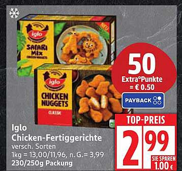 Iglo Chicken-Fertiggerichte - Chicken Nuggets Classic 250G Angebot bei ...