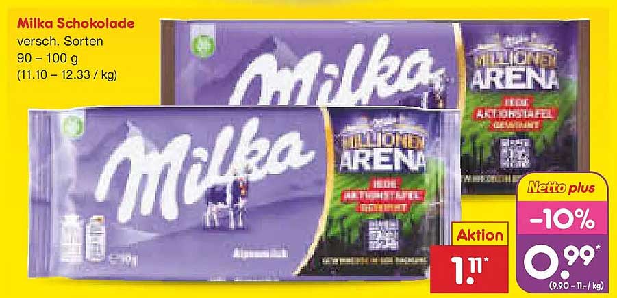 Milka Schokolade - Verschiedene Sorten Angebot bei Netto Marken ...