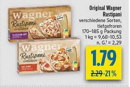 Original Wagner Rustipani - Verschiedene Sorten, Tiefgefroren Angebot ...