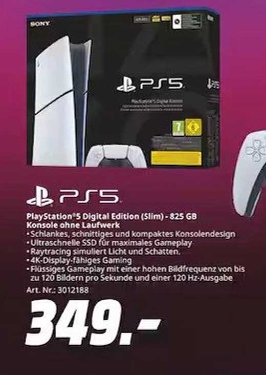 Playstation®5 Digital Edition (Slim) - 825 Gb Konsole Ohne Laufwerk ...