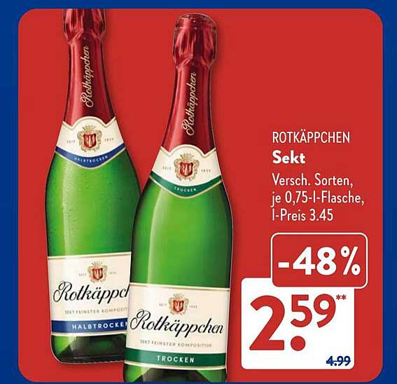 Rotkäppchen Sekt, Verschiedene Sorten, Je 0,75-L-Flasche Angebot bei ...