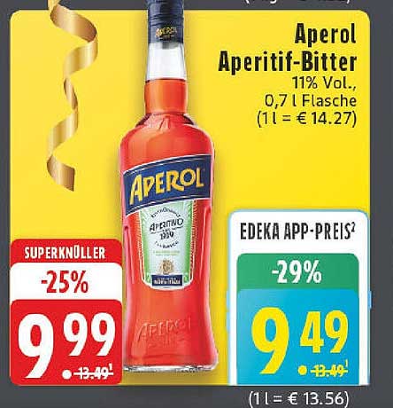 Aperol Aperitif-Bitter Angebot bei Edeka