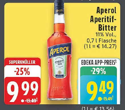 Aperol Aperitif-Bitter Angebot bei Edeka