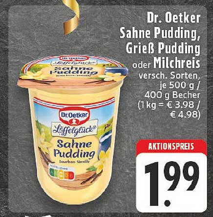 Dr. Oetker Sahne Pudding Angebot bei Edeka