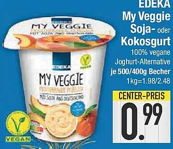 Edeka My Veggie Soja- Oder Kokosgurt 100% Vegane Joghurt-Alternative ...