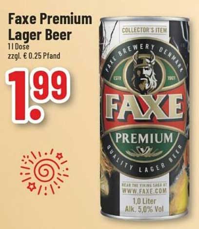 Faxe Premium Lager Beer Angebot bei trinkgut - ProspektGuru.de