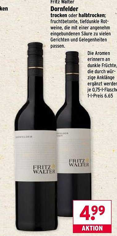 Fritz Walter Dornfelder Trocken Oder Halbtrocken Angebot bei Wasgau ...