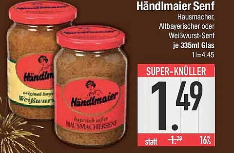 Händlmaier Senf - Hausmacher, Altbayerischer Oder Weißwurst-Senf Je ...