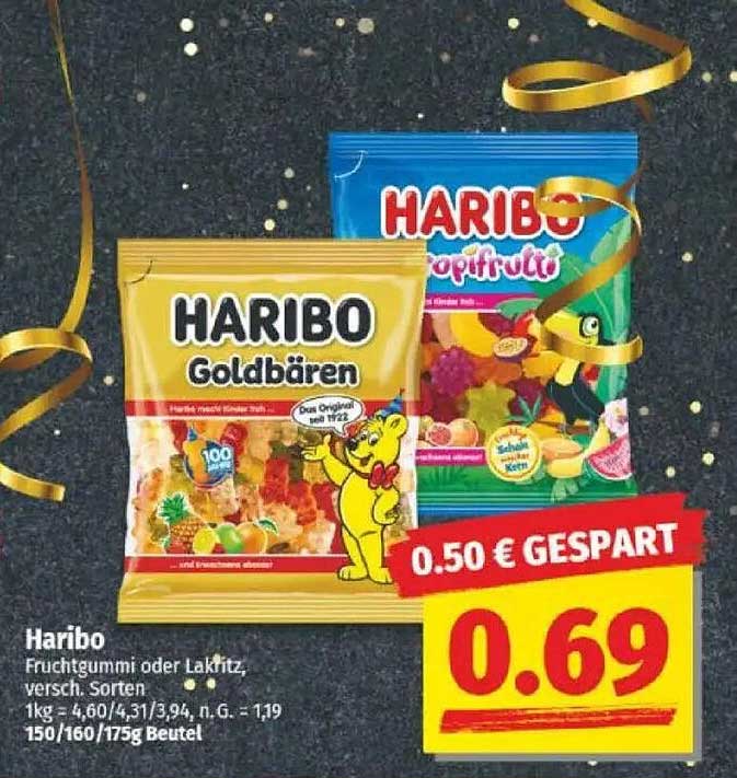 Haribo Fruchtgummi Oder Lakritz Verschiedene Sorten 175-125 G Beutel ...