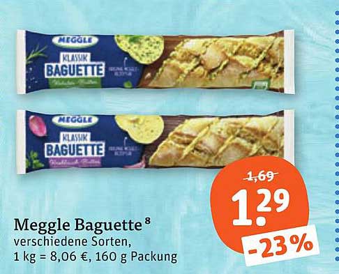 Meggle Baguette 160 G - Verschiedene Sorten Angebot bei tegut ...