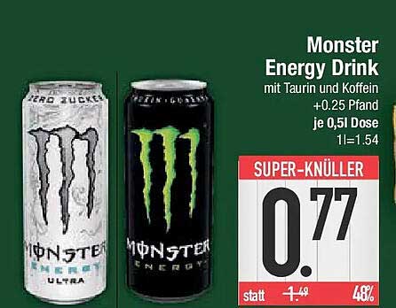 Monster Energy Drink - Mit Taurin Und Koffein, 0,5 L Dose Angebot bei E ...