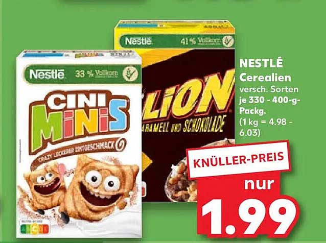 Nestlé Cerealien Cini Minis Und Lion Angebot bei Kaufland - ProspektGuru.de