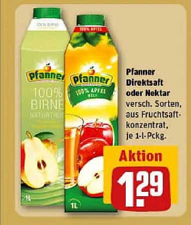 Pfanner Direktsaft Oder Nektar 1L - Aktion Angebot bei REWE ...