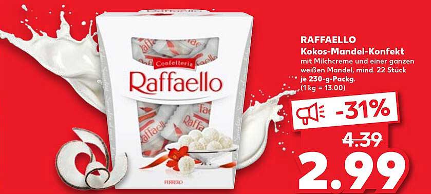 Raffaello Kokos-Mandel-Konfekt Mit Milchcreme Und Einer Ganzen Weißen ...