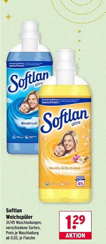 Softlan Weichspüler - Vanille & Orchidee Und Windfrisch Angebot bei ...