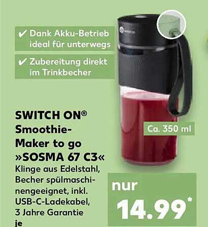 Switch On® Smoothie-Maker To Go »Sosma 67 C3« Angebot bei Kaufland ...