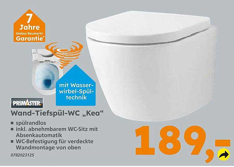 Wand-Tiefspül-Wc „Kea“ Angebot bei Globus Baumarkt - ProspektGuru.de