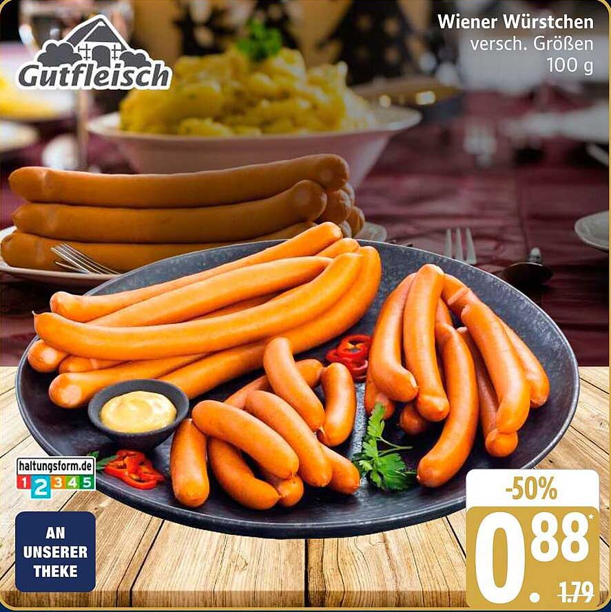 Wiener Würstchen Versch. Größen 100 G Angebot bei Marktkauf ...
