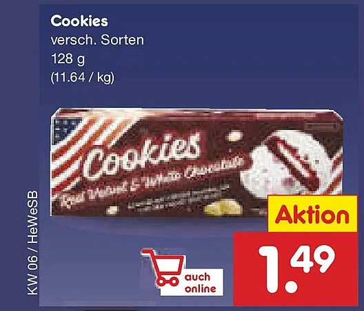Cookies Versch. Sorten 128 G Angebot bei Netto Marken-Discount ...