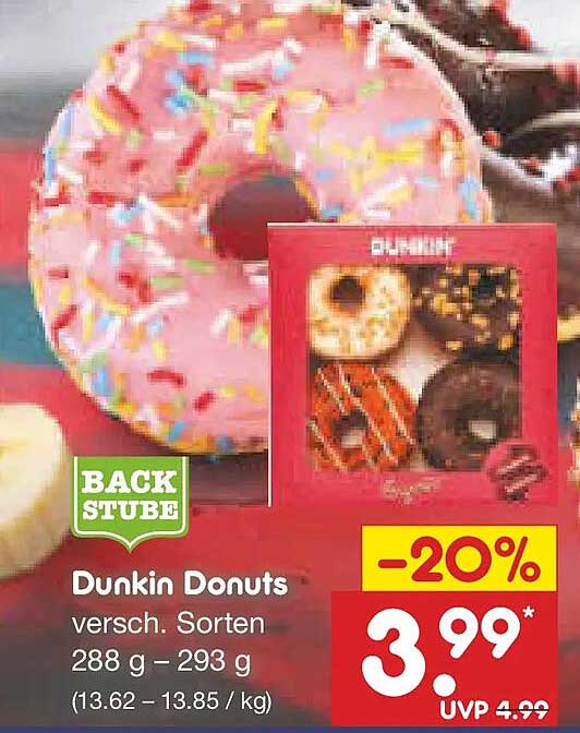 Dunkin Donuts Versch. Sorten 288 G - 293 G Angebot bei Netto Marken ...