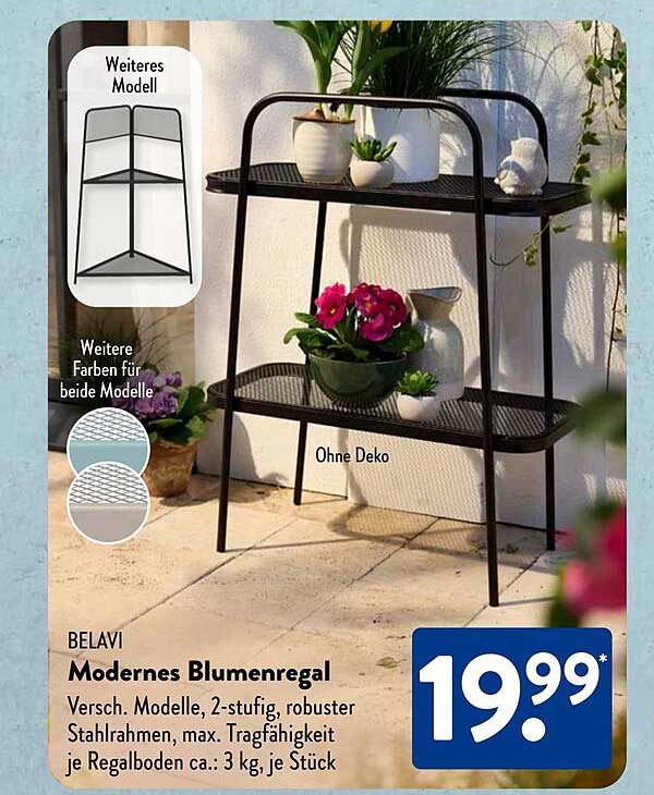 Belavi Modernes Blumenregal Angebot bei Aldi Süd