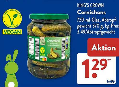 King's Crown Cornichons 720-Ml-Glas Angebot bei Aldi Süd