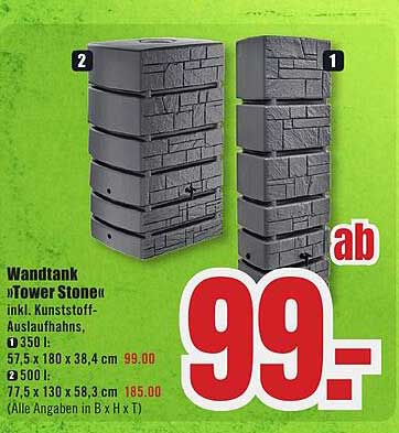 Wandtank Tower Stone