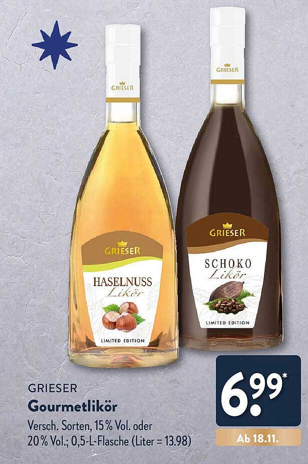 Grieser Gourmetlikör Angebot bei Aldi Nord
