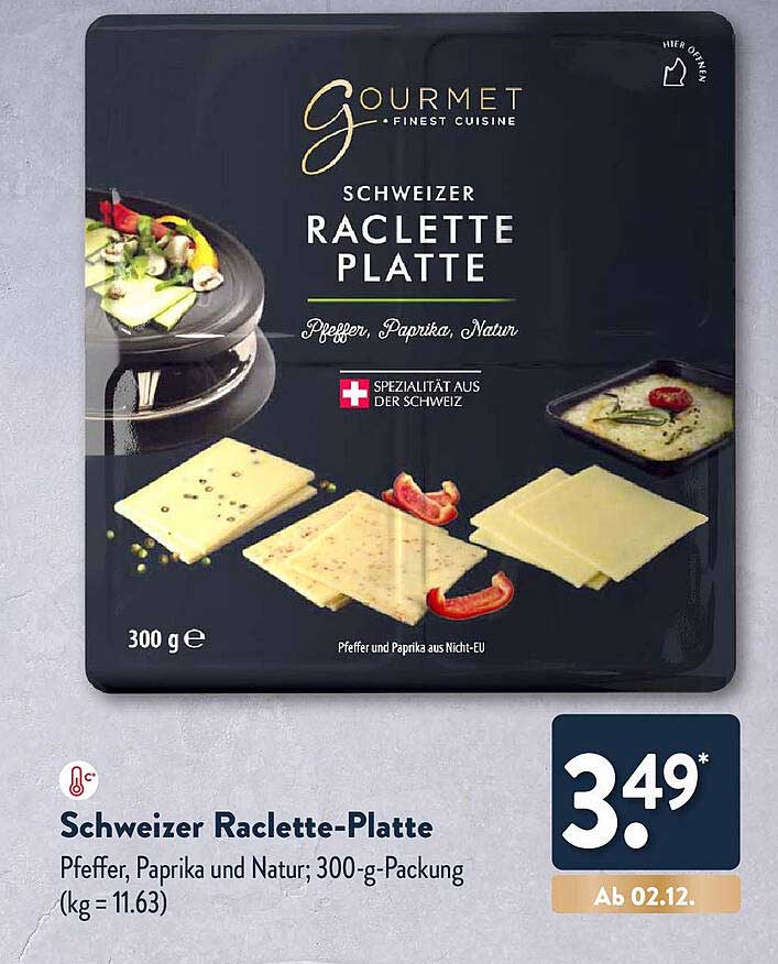 Schweizer Raclette-Platte Angebot bei Aldi Nord