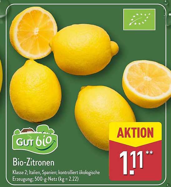 Bio-Zitronen Angebot bei Aldi Nord