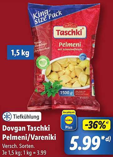 Dovgan Taschki Pelmeni/Vareniki Angebot bei Lidl