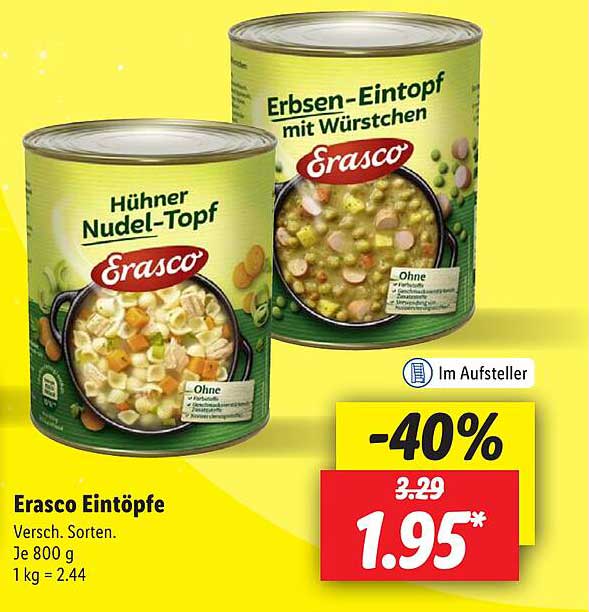 Erasco Eintöpfe Angebot bei Lidl