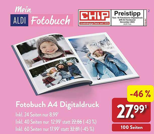 Fotobuch A4 Digitaldruck Angebot bei Aldi Nord