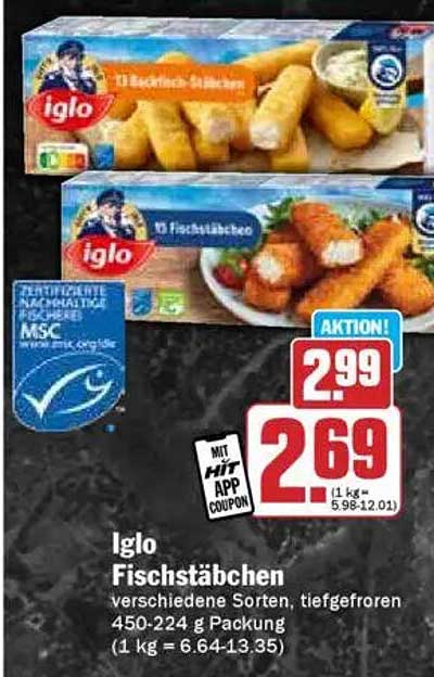 Iglo Fischstäbchen Angebot bei Hit