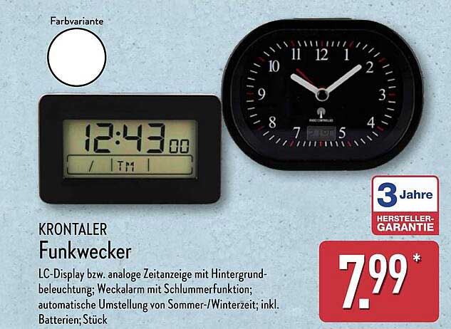 Krontaler Funkwecker Angebot bei Aldi Nord
