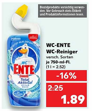 Wc-Ente Wc-Reiniger Angebot bei Kaufland