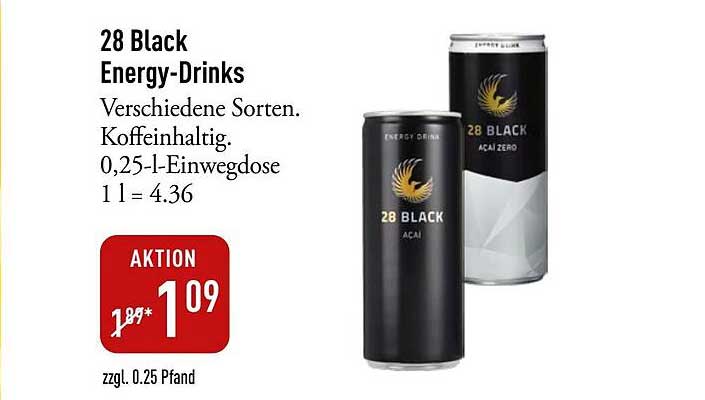 28 Black Energy-Drinks Angebot bei Galeria Markthalle - ProspektGuru.de